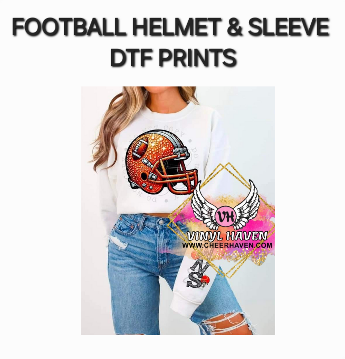 DTF Print * Sports * Football Helmet & Sleeve print – Cheer Haven LLC.