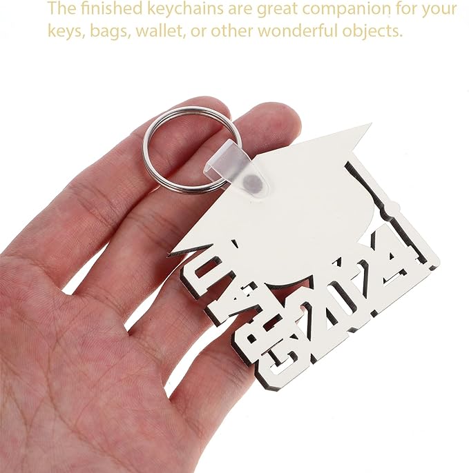 Sublimation Grad 2024 Blank Keychains MDF Board Graduation – Cheer ...