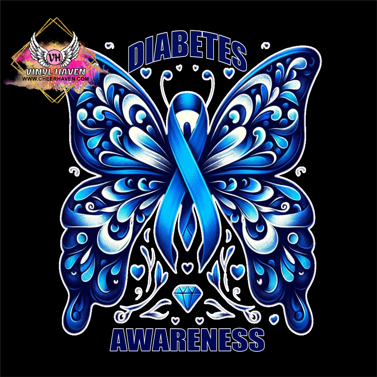 DTF Print * Diabetes * Awareness Butterfly – Cheer Haven LLC.