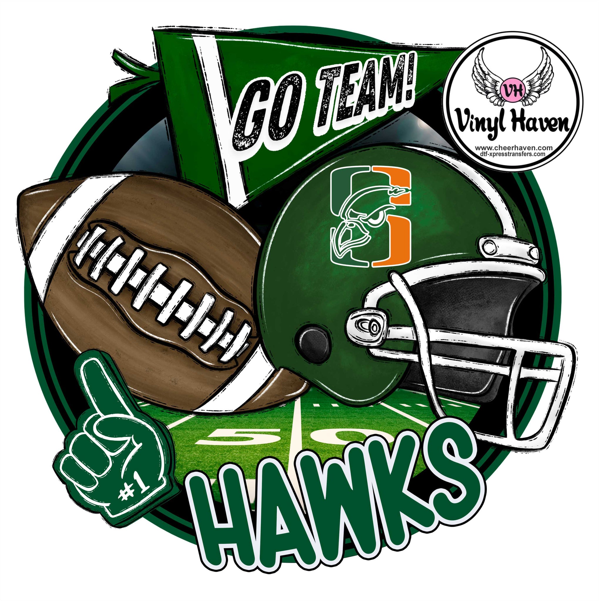 DTF Print * Back to School * GO TEAM HAWKS – Cheer Haven LLC.