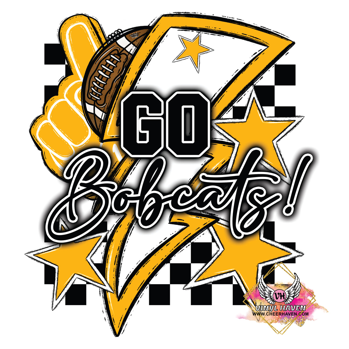 DTF Print * Go Bobcats Lightning – Cheer Haven LLC.
