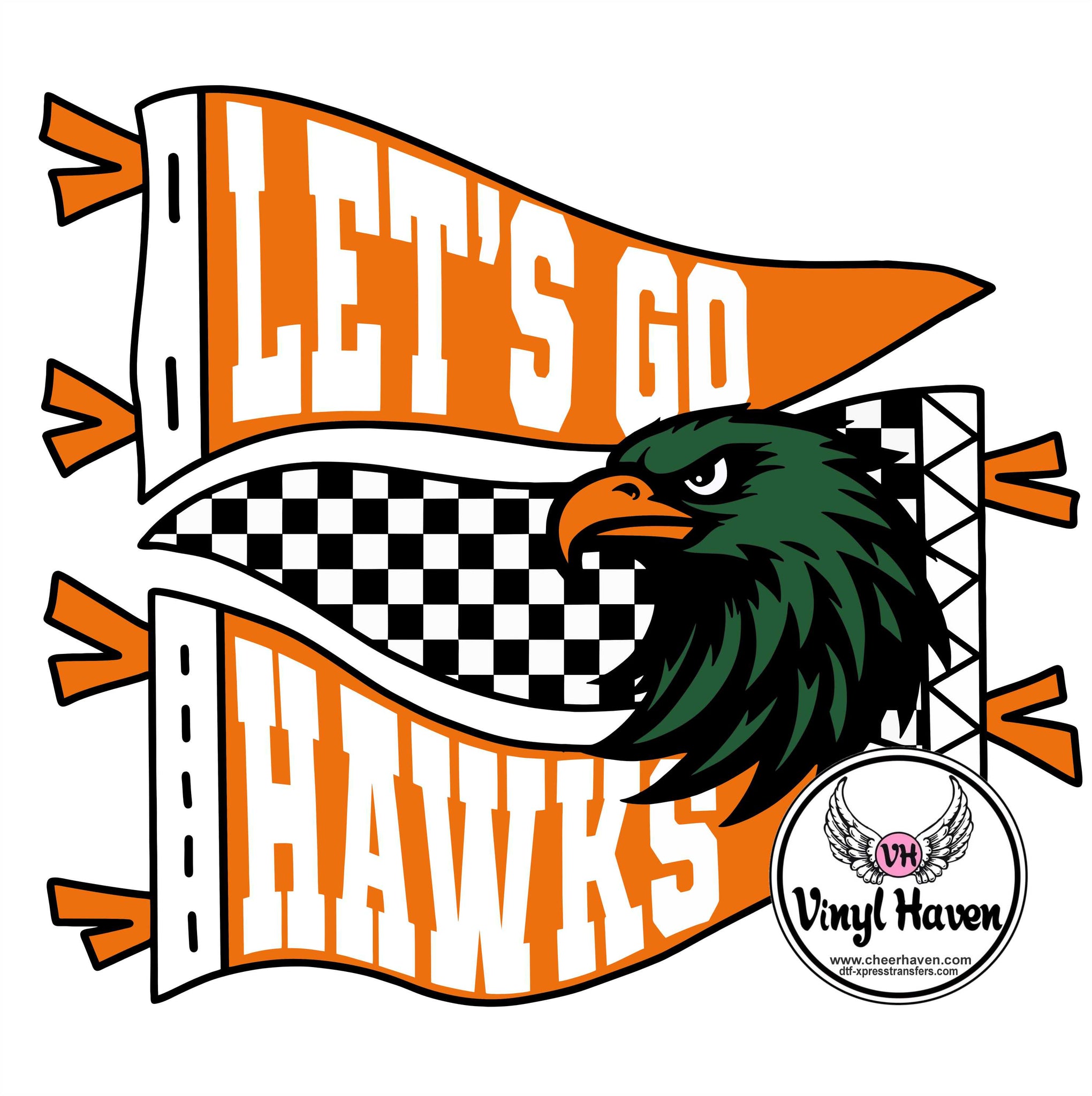 DTF Print * Back to School * LET'S GO HAWKS FLAGS – Cheer Haven LLC.