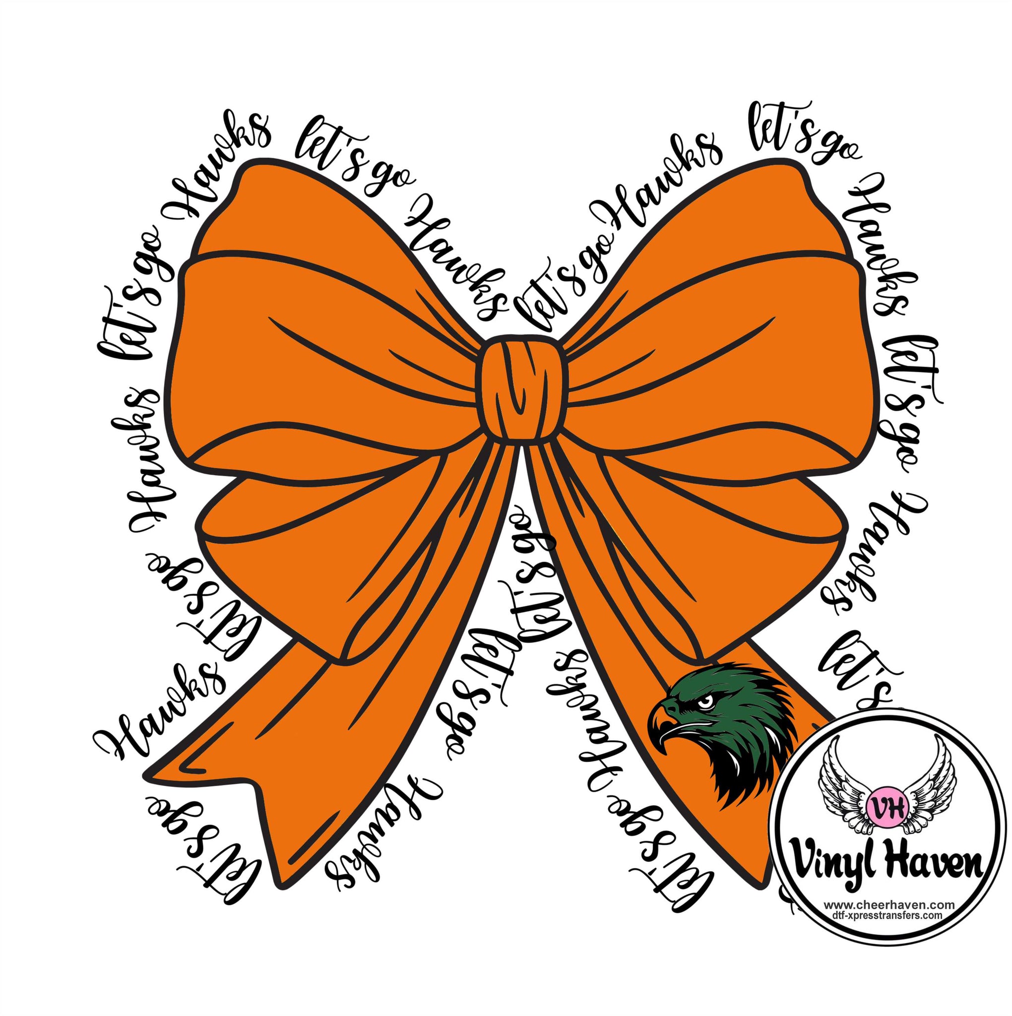 DTF Print * Back to School * LET'S GO HAWKS BOW – Cheer Haven LLC.