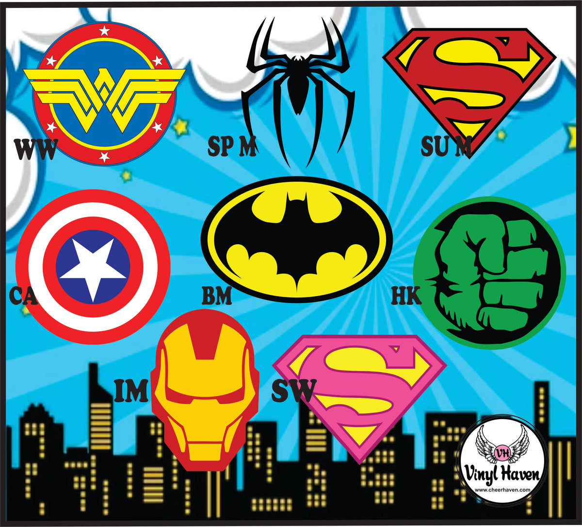 DTF Print * Halloween * SUPER HEROS – Cheer Haven LLC.
