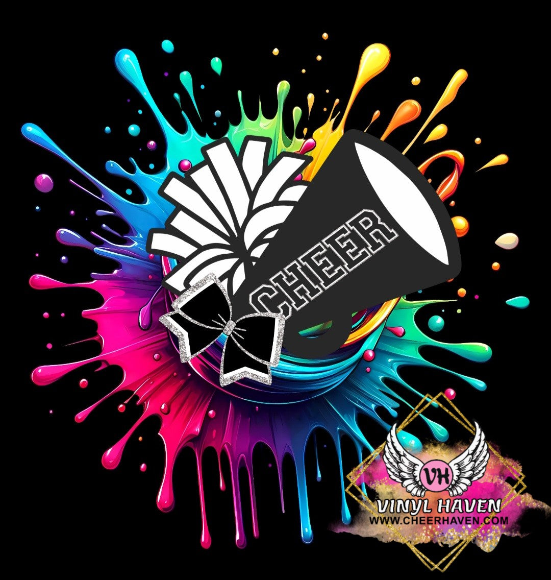 DTF Print * Sports * Splatter Paint Cheer – Cheer Haven LLC.