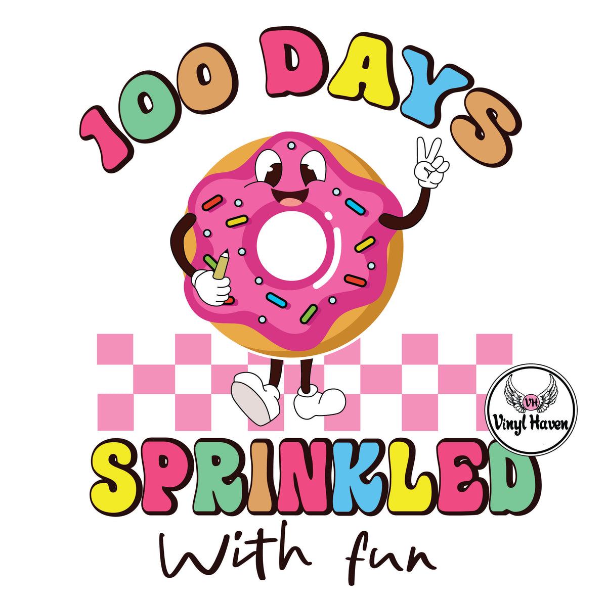 DTF Print * 100 Days Of School * 100 days sprinkled with fun – Cheer ...