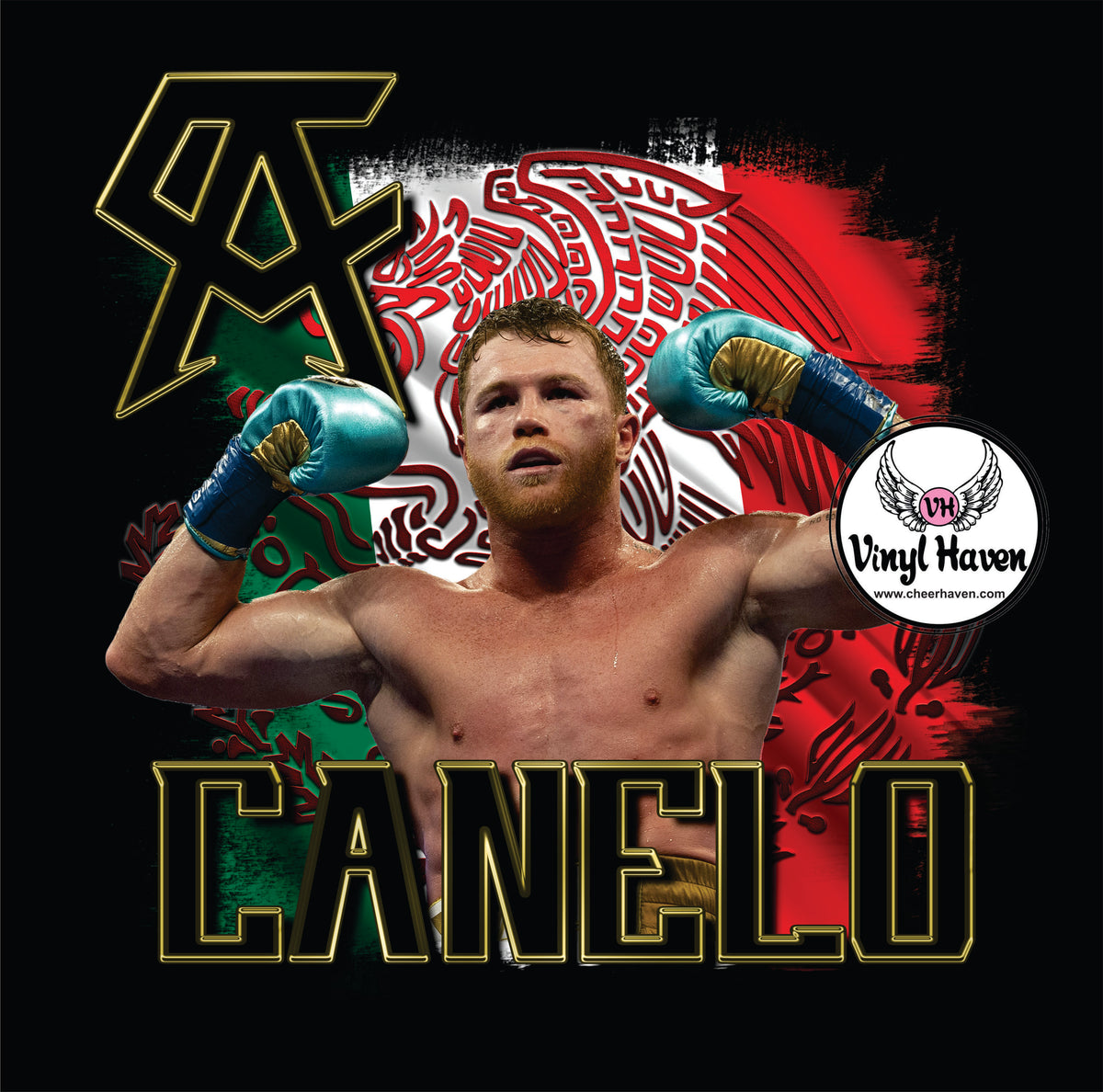 DTF prints * Canelo front of flag logo – Cheer Haven LLC.