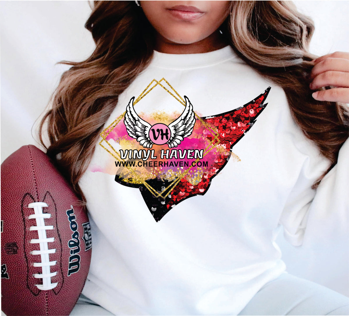 DTF Print * Realistic Texture Faux Sequins * Harlingen Cardinal Logo ...