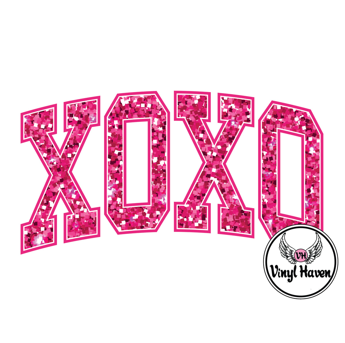 DTF Print * Valentine's * Faux glitter Pink XOXO – Cheer Haven LLC.