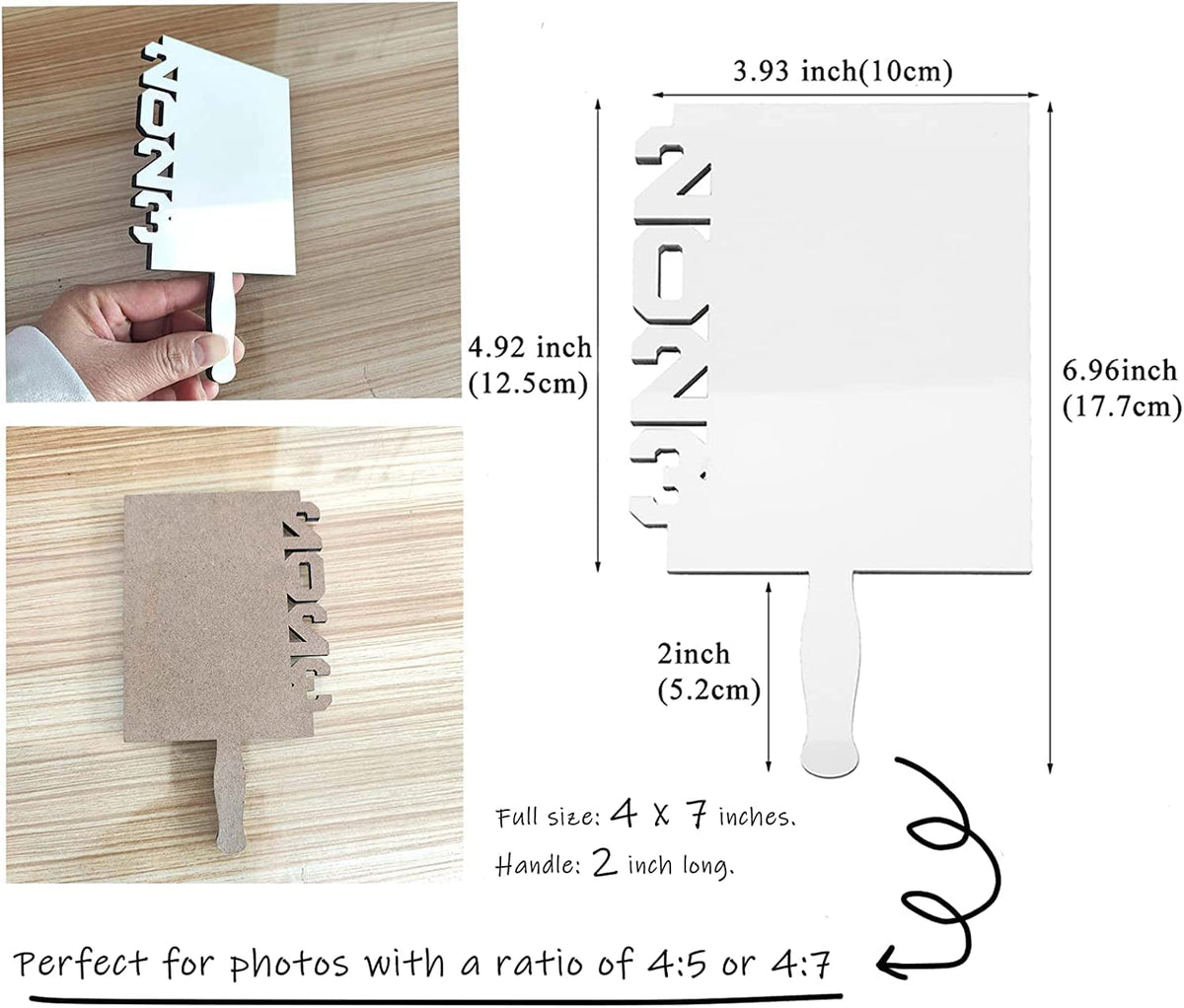 GRAD hand held fan MDF board * Sublimation one sided * Graduation ...