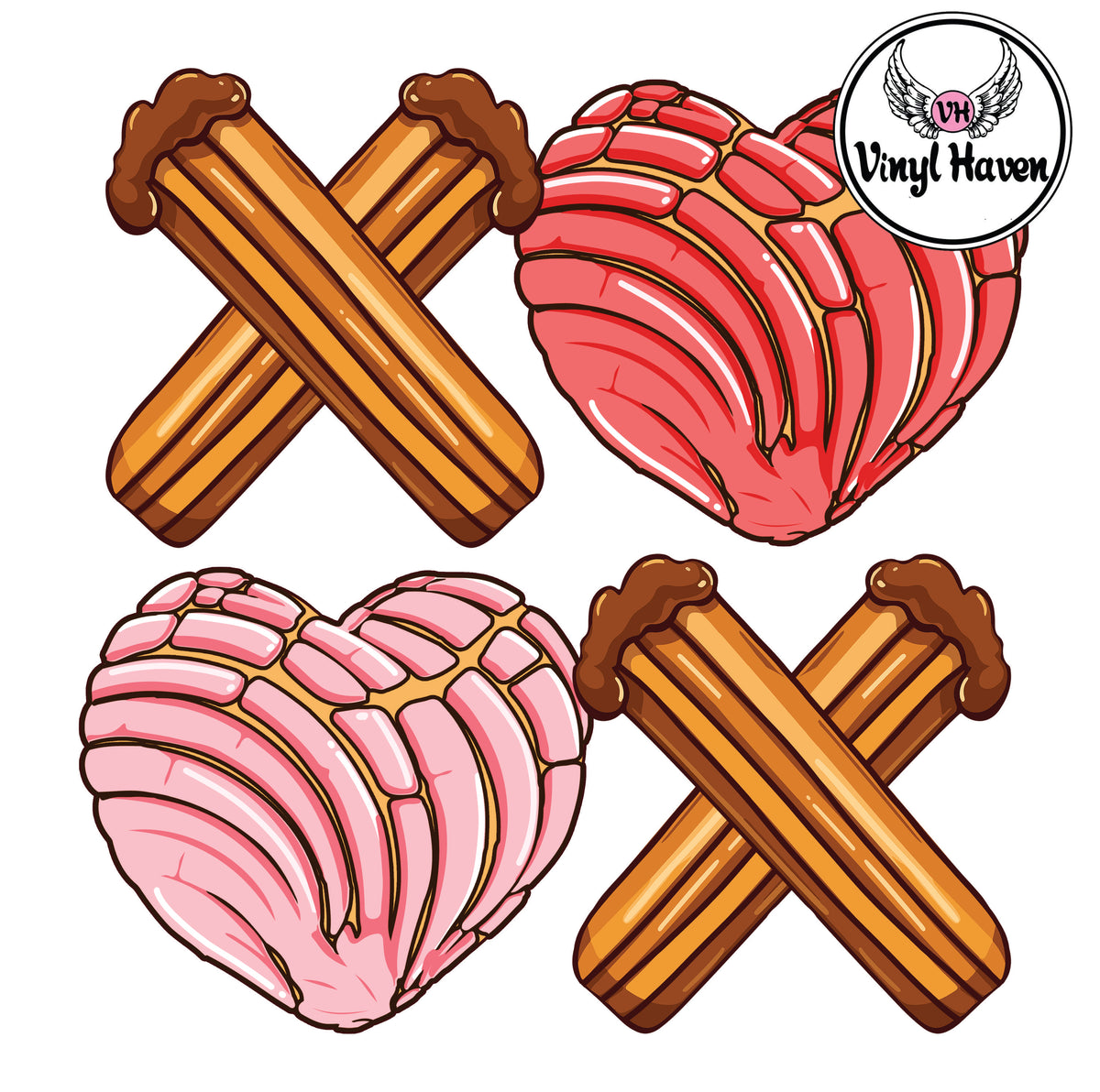 DTF Print * Valentine's * Concha & Churros XOXO – Cheer Haven LLC.
