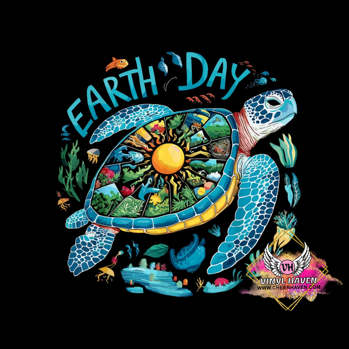 DTF Print * Earth Day * Earth Day Turtle – Cheer Haven LLC.