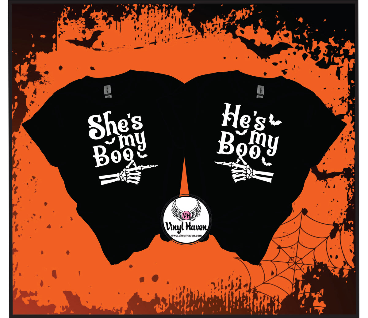 DTF Print * Halloween * She's my Boo / He's my Boo – Cheer Haven LLC.