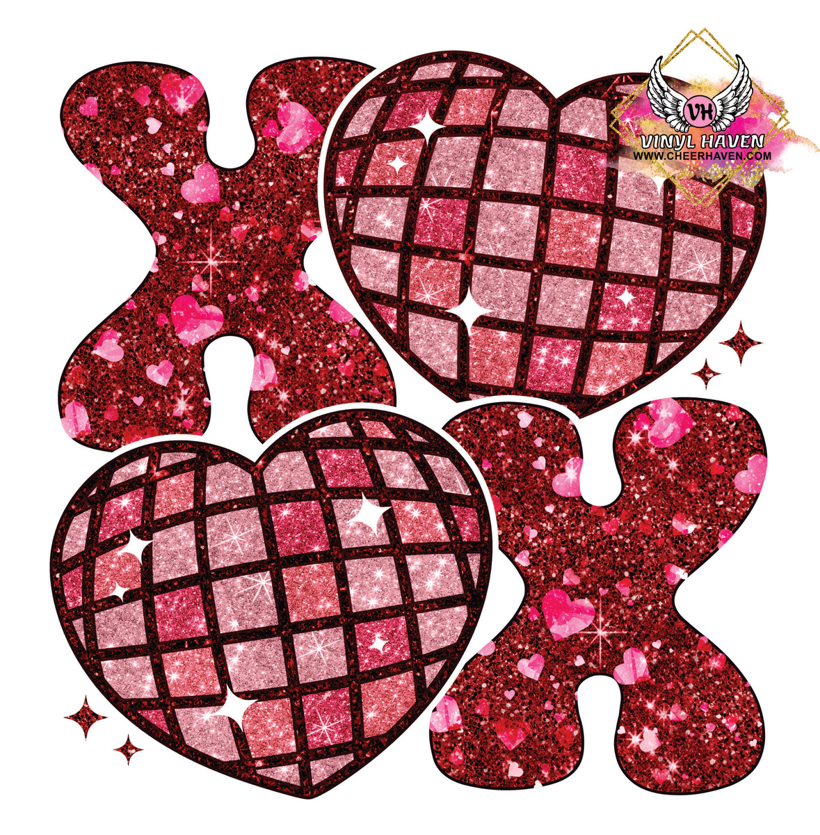 DTF Print * Valentine's * XOXO Disco Ball hearts – Cheer Haven LLC.