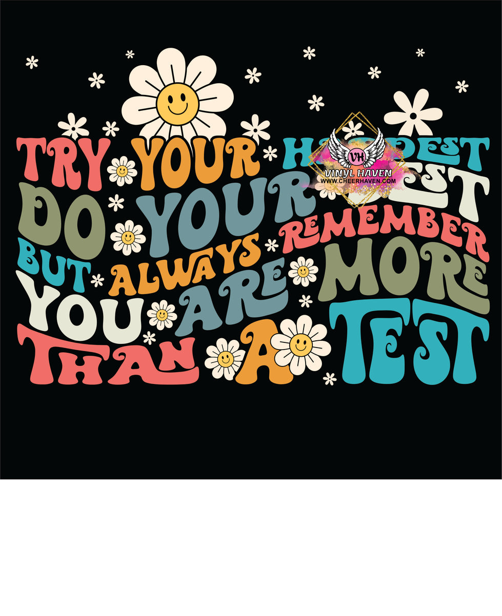 DTF Print * Try Your Hardest * STAAR test – Cheer Haven LLC.